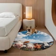 Cow Group 8' Round Rug for Open Concept Living Room Seating Zone, Retro ...