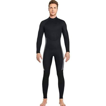 Men's Wetsuit, 3MM, Back Zip Full Body Diving Suit, for Snorkeling ...