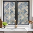 Blue Moroccan Shield Window Privacy Film, Modern Abstract Exotic ...