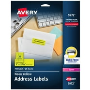 Avery Multipurpose Labels, Removable, Assorted Neon, 1 x 2.625 Inches ...