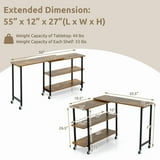 Finihen 360° Rotating Computer Desk with 2-Tier Storage Shelves, Small ...