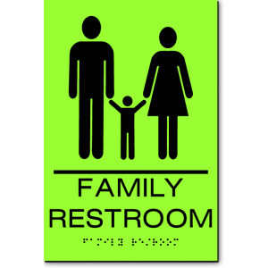 FAMILY RESTROOM Sign-Laserglow / Black (2 Units) - Walmart.com