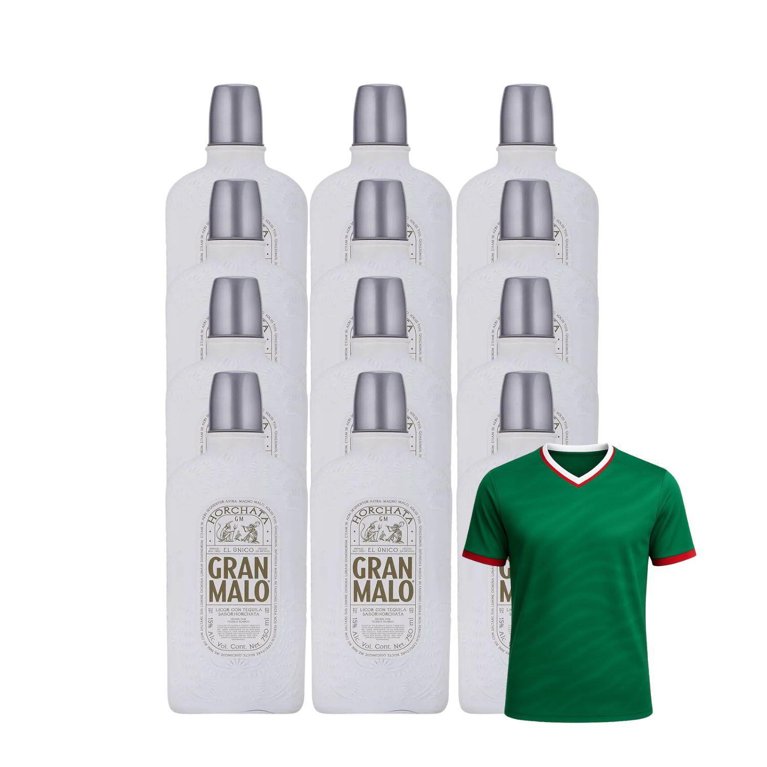 12 Licor con Tequila Gran Malo Horchata 750 ml + Jersey Verde | Walmart en línea