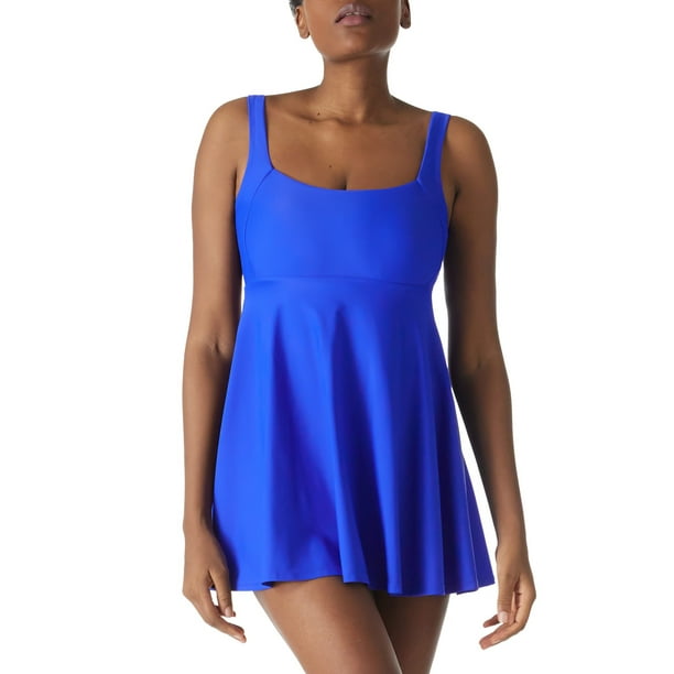 RELLECIGA Women's Square Neckline One Piece Skirt Swimsuit Tummy ...