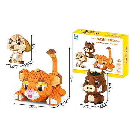 Cartoon Series The Lion King Micro Building Blocks Simba Timon Pumbaa/5 ...