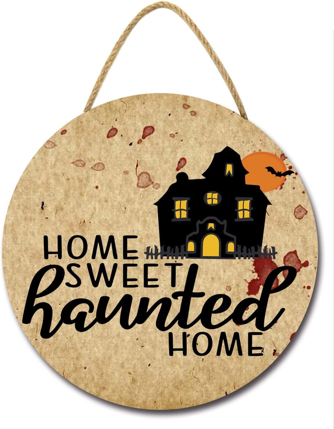 Eveokoki 12" Home Sweet Haunted Home Halloween Decoration Halloween ...