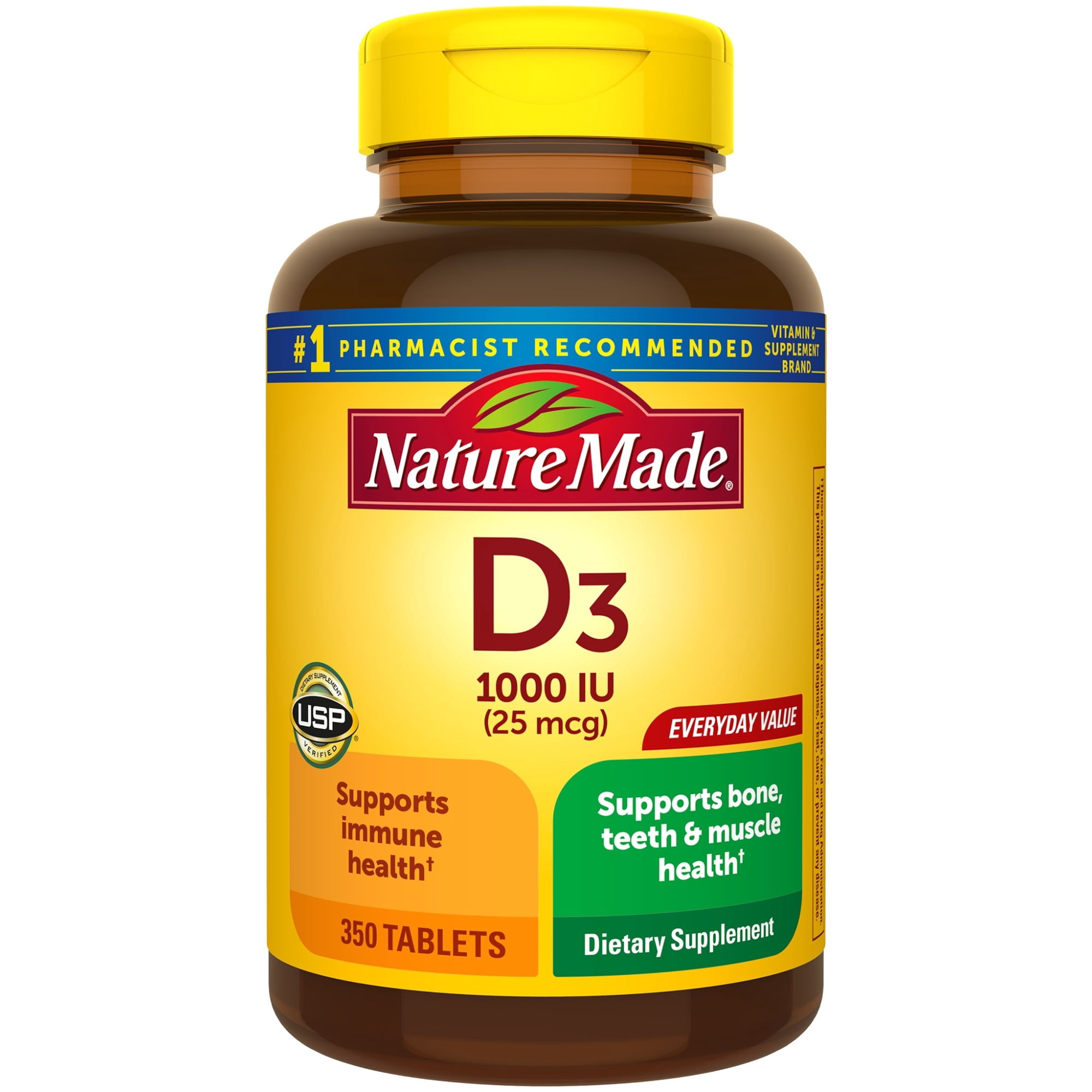 Nature Made Vitamin D3 1000 IU 25mcg Tablets 350 Count For Bone Nature Made Vitamin D3 1000 IU 25mcg Tablets 350 Count For Bone
