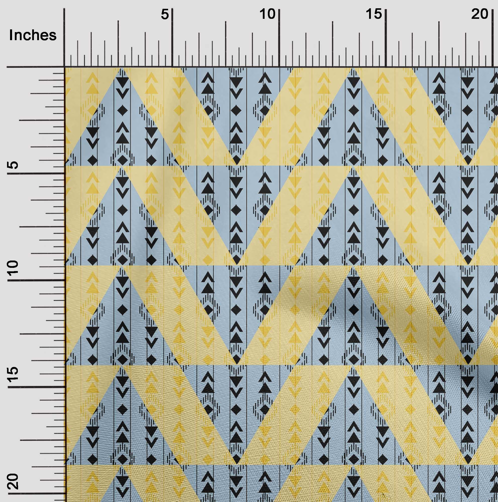 oneOone Organic Cotton Voile Fabric Stripe|Diamond & Triangle Geometric ...