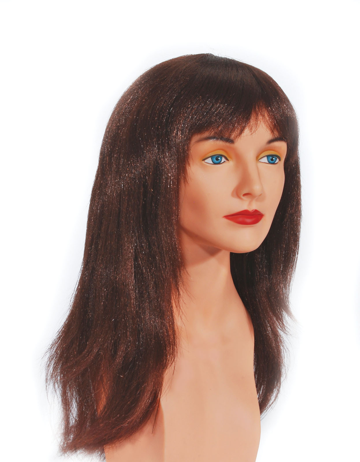 Star Power Woman Punk Wispy Layers Long Costume Wig, Brown, One Size ...