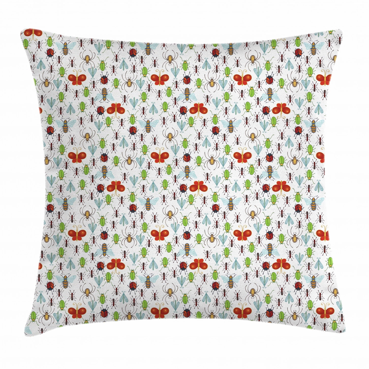 Animals Throw Pillow Cushion Cover, Insects Pattern Butterfly Wasp Ant ...