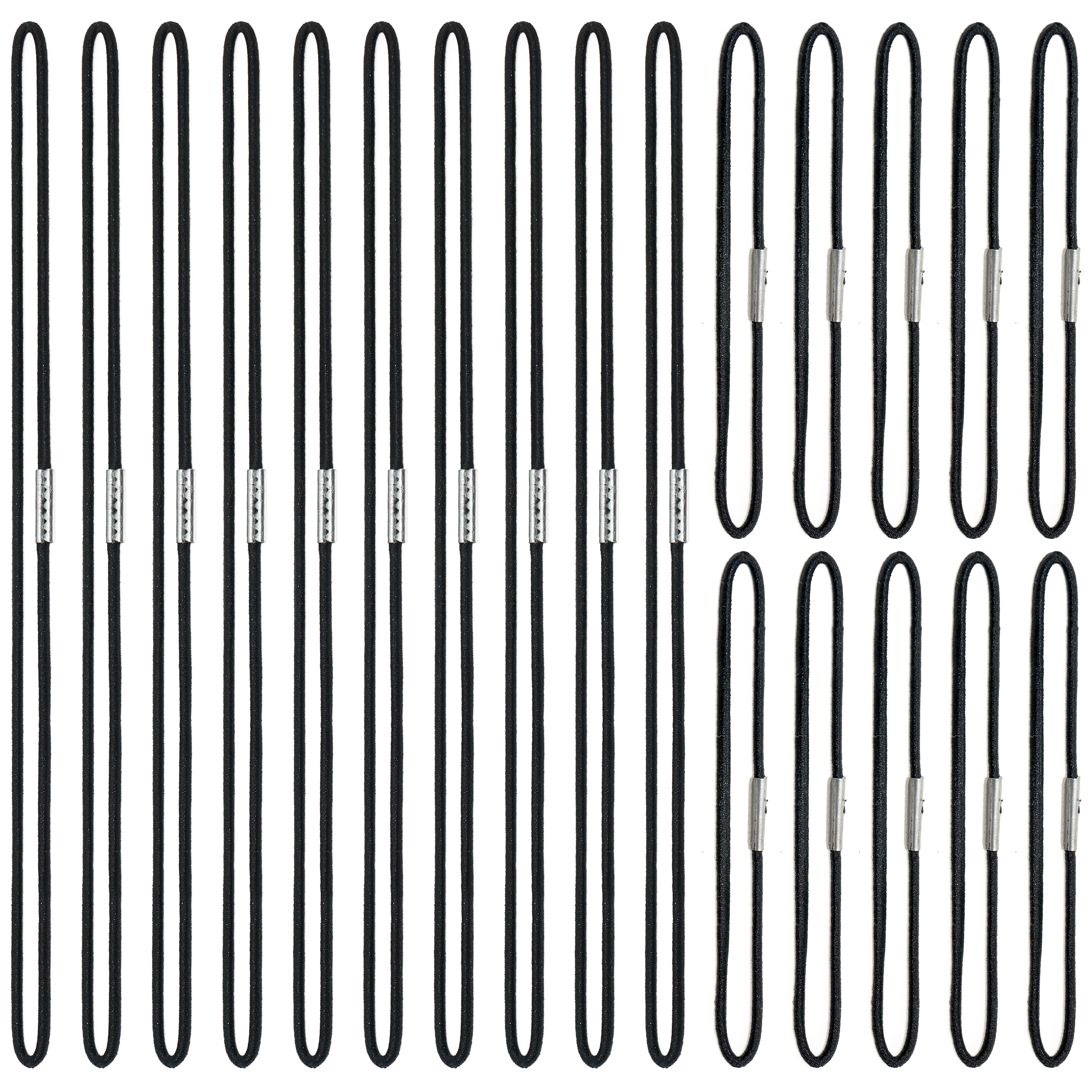 20 Pcs 2 Sizes Black Elastic Bands for Notebook Stretchy Closure Loop ...