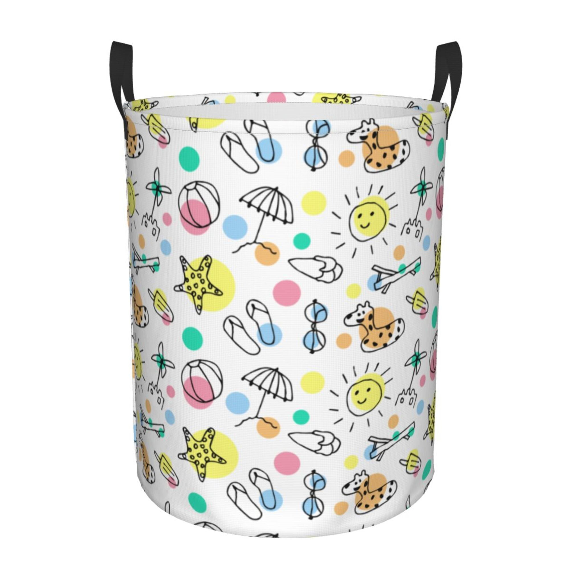XMXY Round Laundry Basket Organizer, Drawing Pattern Texture Design ...