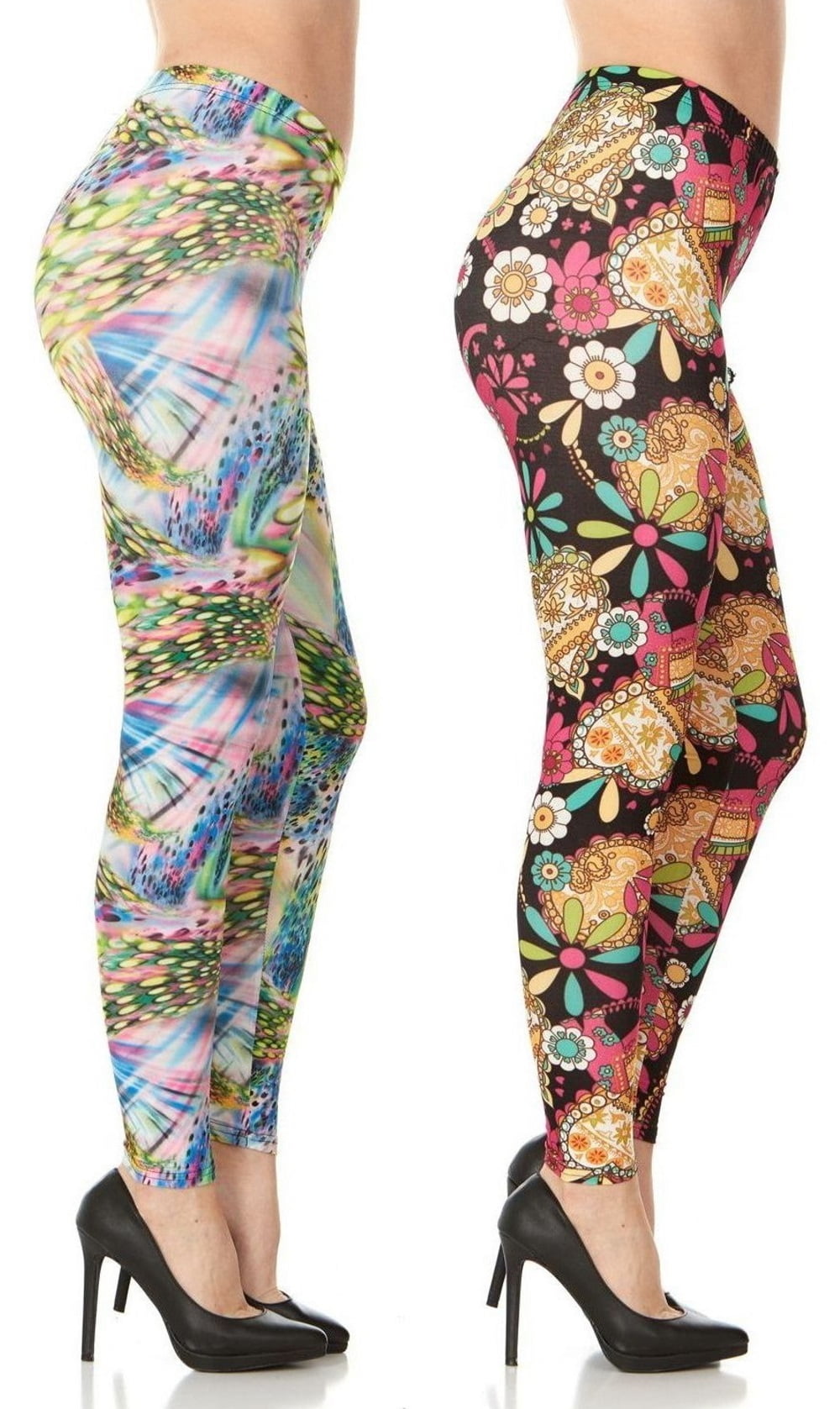 CARNIVAL Women's Full-Length Printed Soft Microfiber Legging - Walmart.com