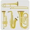1pc Wind Instrument Stencil 30x30cm Reusable Saxophone Trumpet Tuba ...