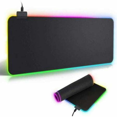 RGB Gaming Mouse Pad LED Light Up Mouse Pad Non-Slip Surface for PC and ...