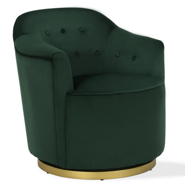 Novogratz Azalea Swivel Chair, Forest Green, Gold - Walmart.com ...