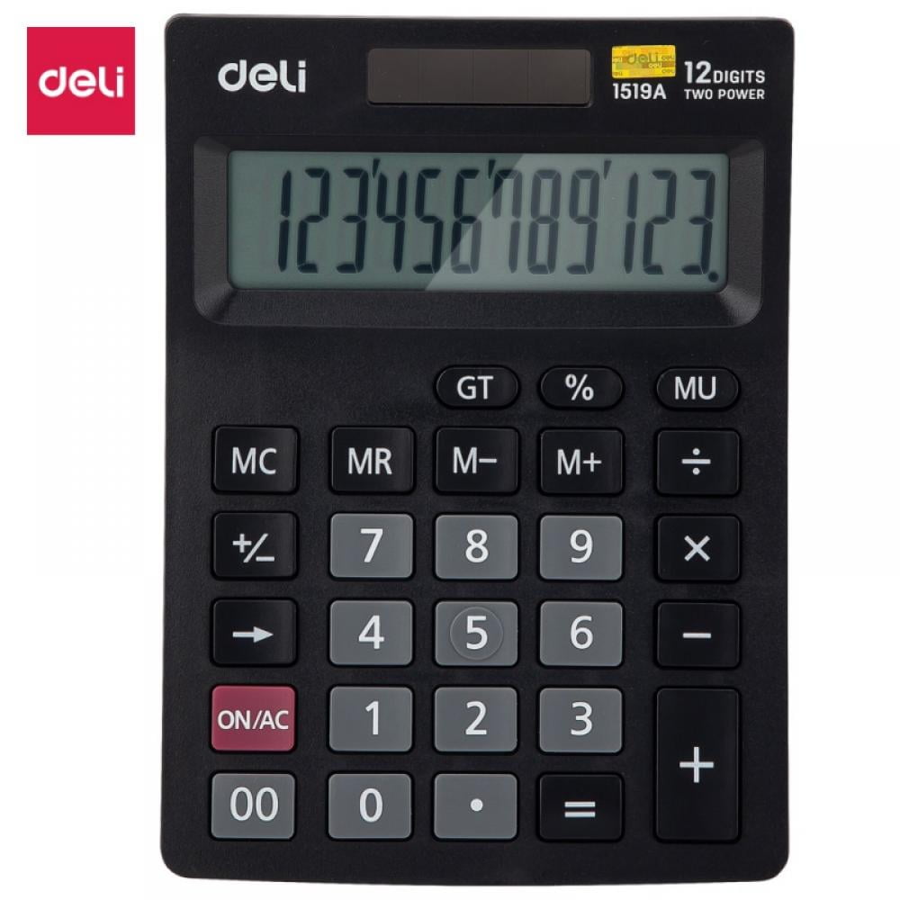 Deli Calculator, Standard Function Electronic Desktop Business Calculator with 12 Digit Large ...