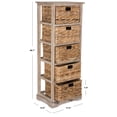 SAFAVIEH Vedette Country Nautical 5 Wicker Basket Storage Tower ...