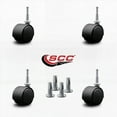 2 Inch Chair Casters Nylon Hooded Twin Wheel 5/16” Grip Neck Stem Set ...
