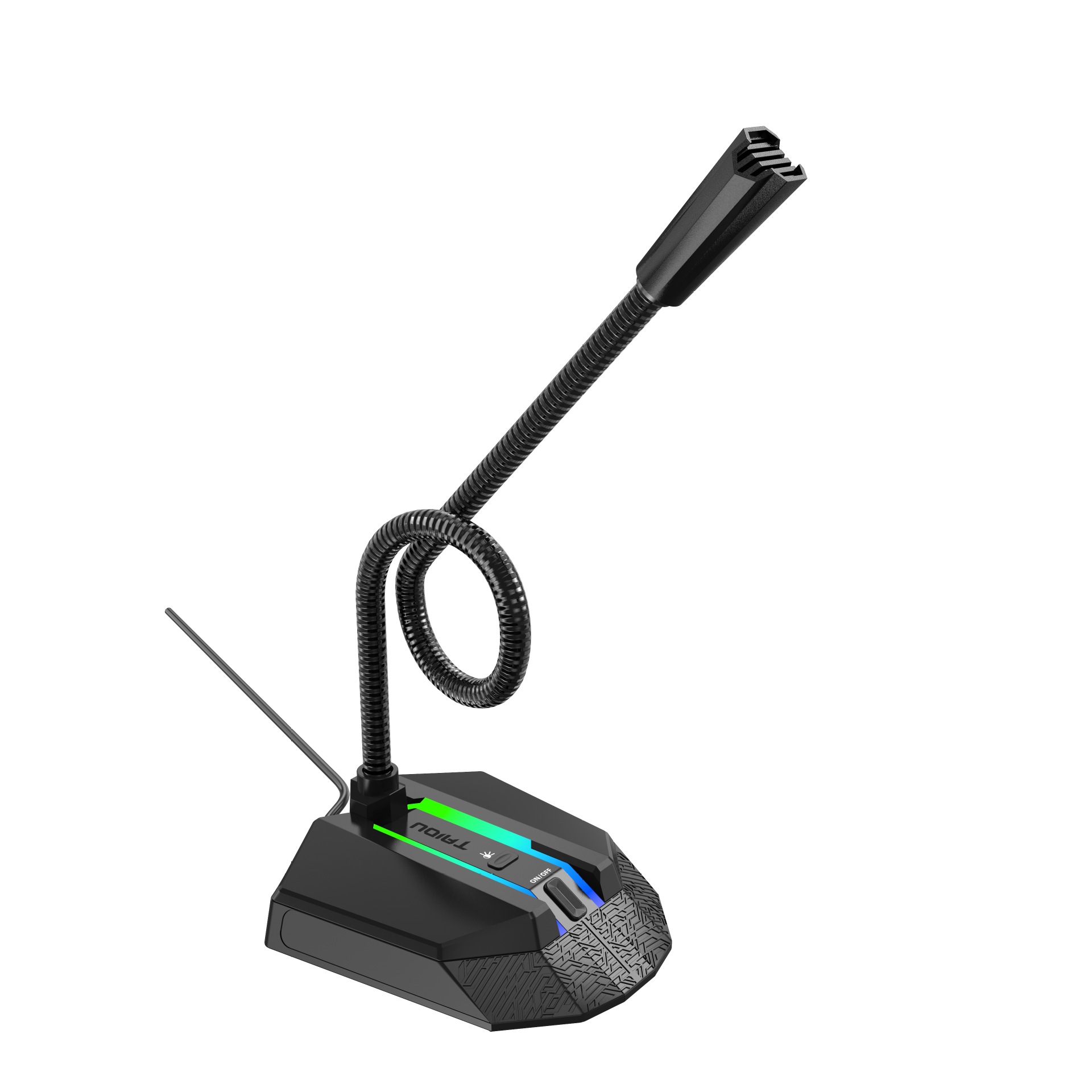 Yidarton New Computer Microphone RGB Luminous Bendable USB MIC Drive ...