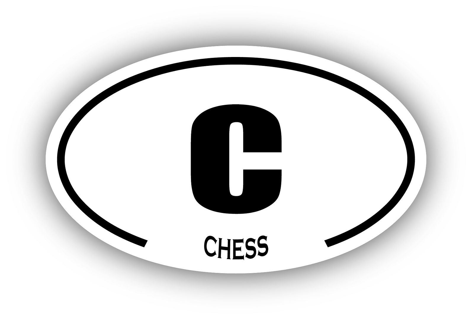Chess C Oval Bumper Sticker 3M Vinyl Decal 3 in x 5 in - Walmart.com