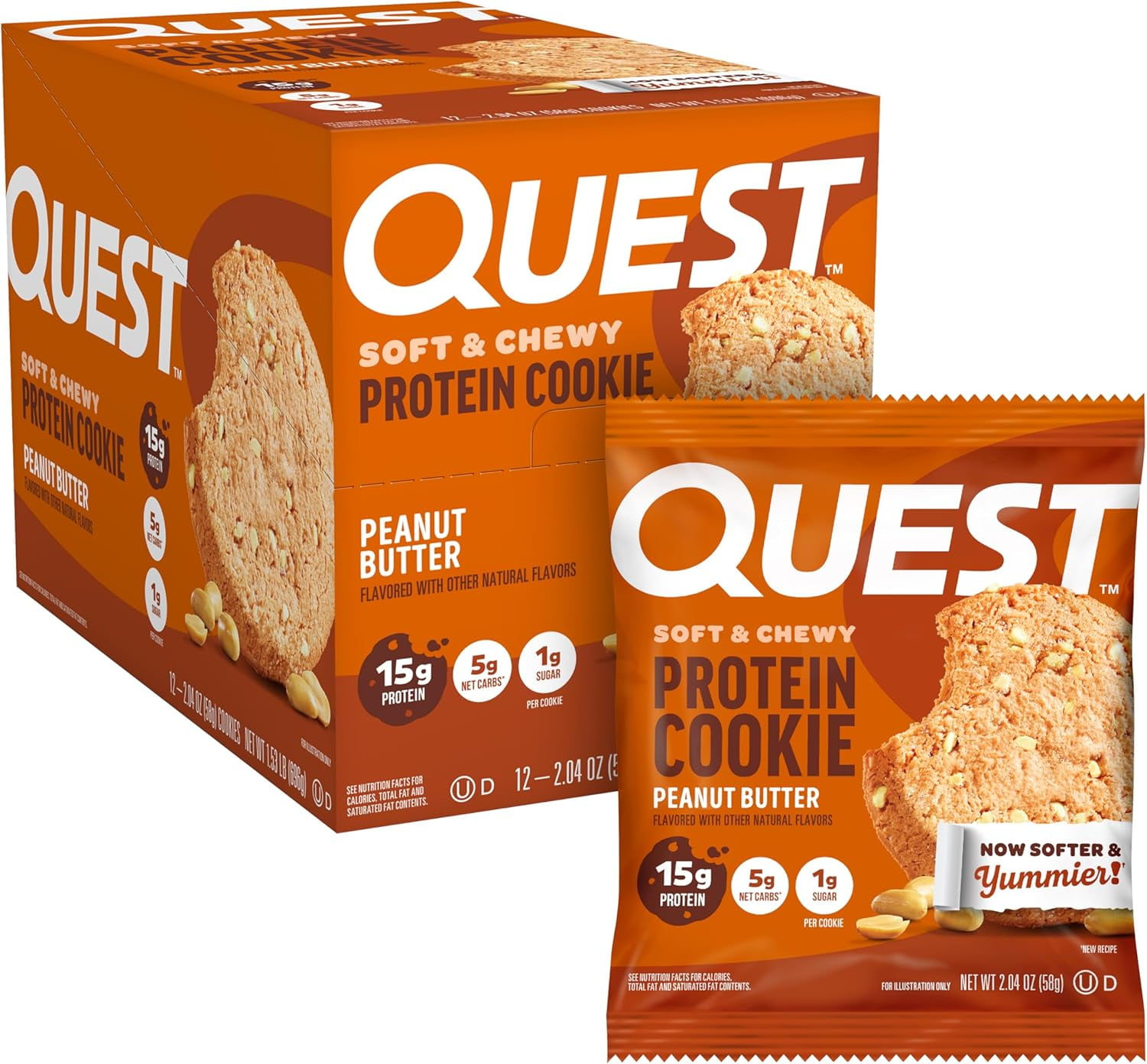 Quest Soft & Chewy Protein Cookie - Double Chocolate Chip (12 Cookies ...