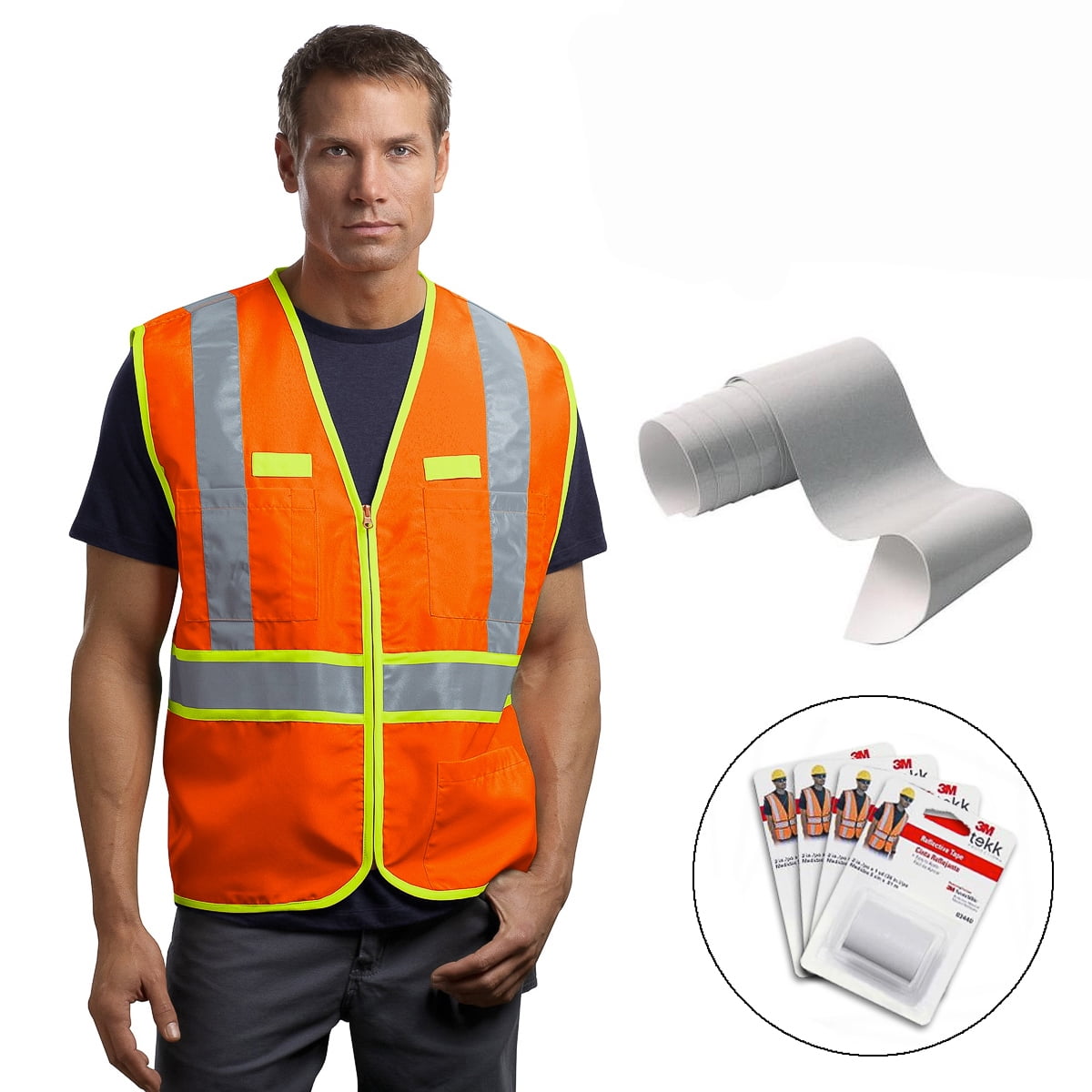 3M Tekk Scotchlite Orange Reflective Tape for Safety Vest, Model 03440 ...