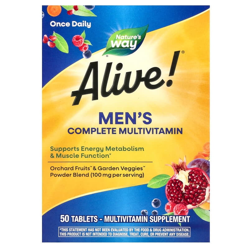 Multivitamínico para Hombres Nature's Way Alive 50 Tabletas | Bodega ...