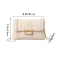 Fareti 8x6 Inch Straw Woven Crossbody Bag Double Zipper Closure ...