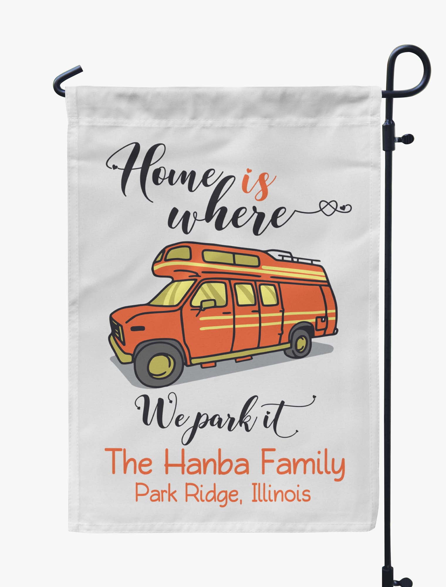 Printtoo White Home Is Where We Park It Motorhome Personalized Camping ...