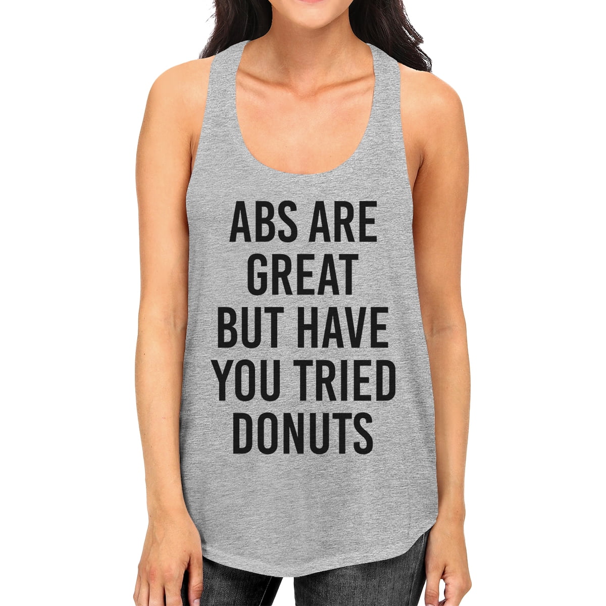 Abs Are Great Womens Heather Gray Sleeveless Tank Top Workout Top ...