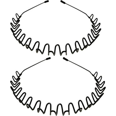 TSV 6Pcs Metal Hair Bands, Wavy Spring Headbands for Men, Elastic Hair ...