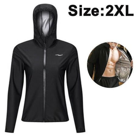 Sauna Suit Sweat Jacket Long Sleeve Sweat Suits Slimming Workout Waist ...