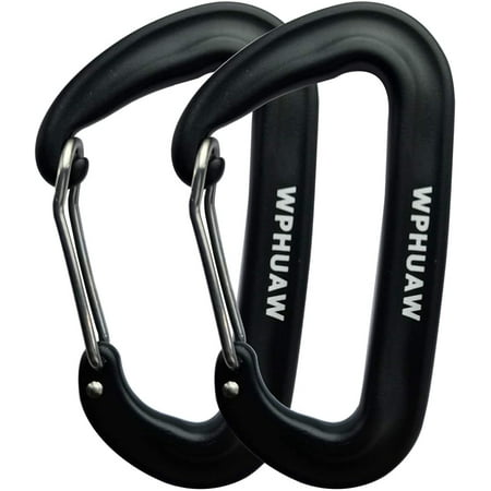 Carabiner Clips, 2 Pack 5KN(1100lbs) Aviation Aluminum D-Ring Keychain ...