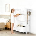 White 10-Drawer Dresser with Side Pocket & Hooks, Storage Cabinet with ...