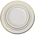 Crown Display 60 Pcs Ivory & Gold Plastic Disposable Dinnerware Set ...