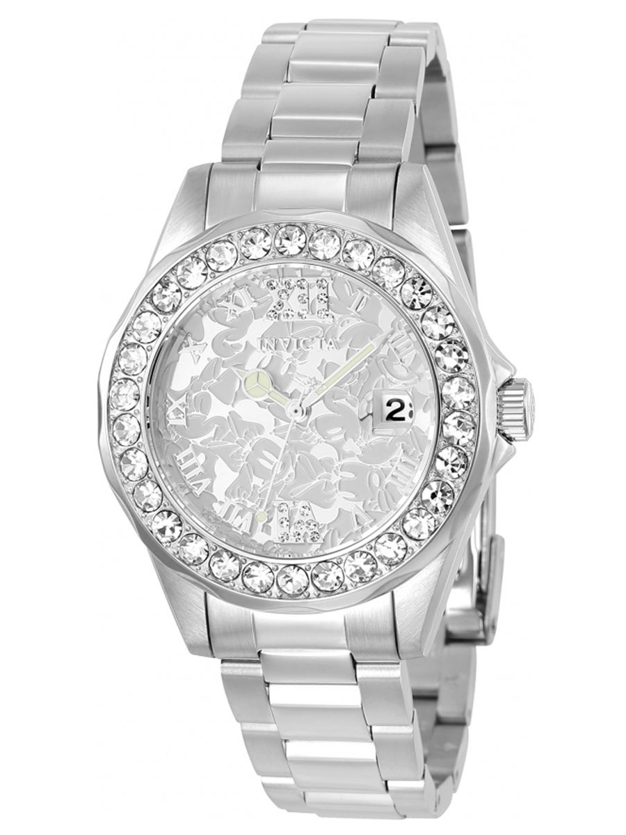 22869 Women's Disney Limited Edition Silver Dial Steel Bracelet Crystal ...