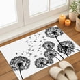 Dandelion Plants Door Mat Vintage Black Dandelions Blossom Flying ...