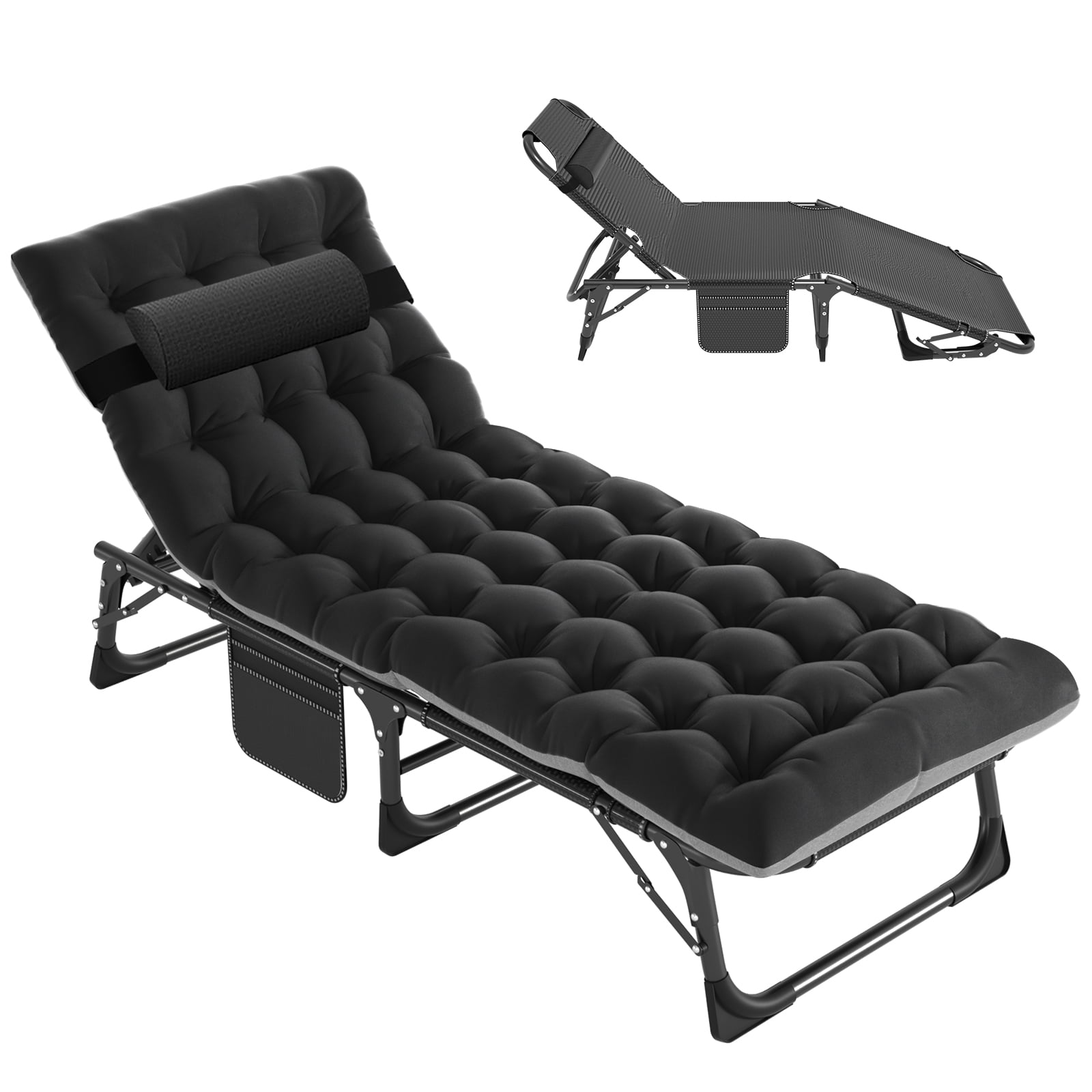 Lilypelle Folding Lounge Chair for Adults, Adjustable 4-fold Reclining ...