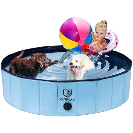 HTCM Folding Pet Bath Pool Collapsible Dog Swimming Pool, Indoor ...