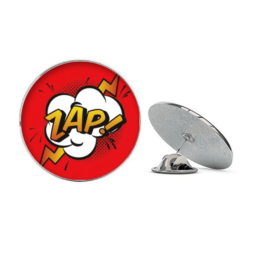 Boom Exclamation Zap Art Deco Fashion Round Metal Tack Hat Pin Brooch ...