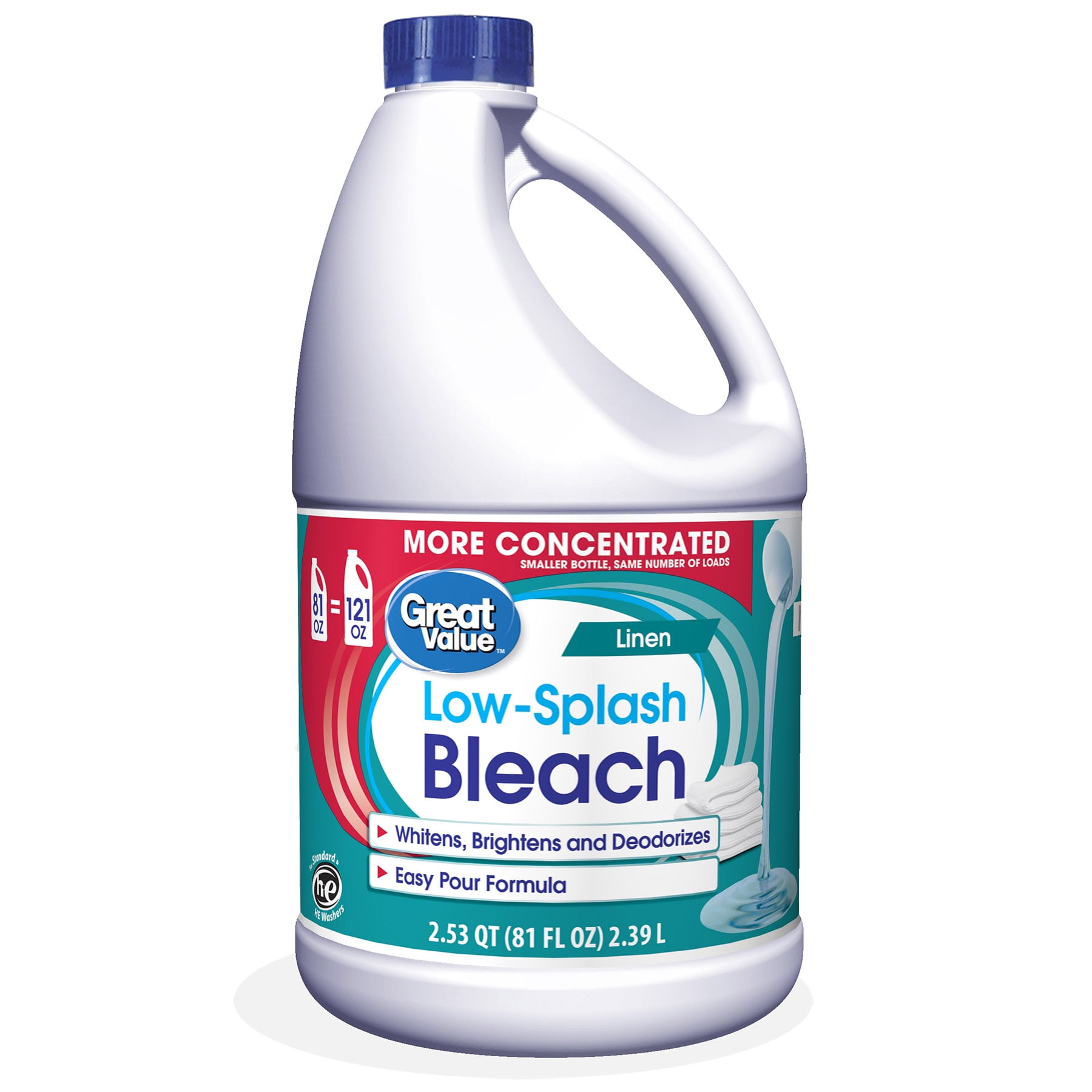 Great Value Low-Splash Bleach, Linen, 81 fl oz - Walmart.com
