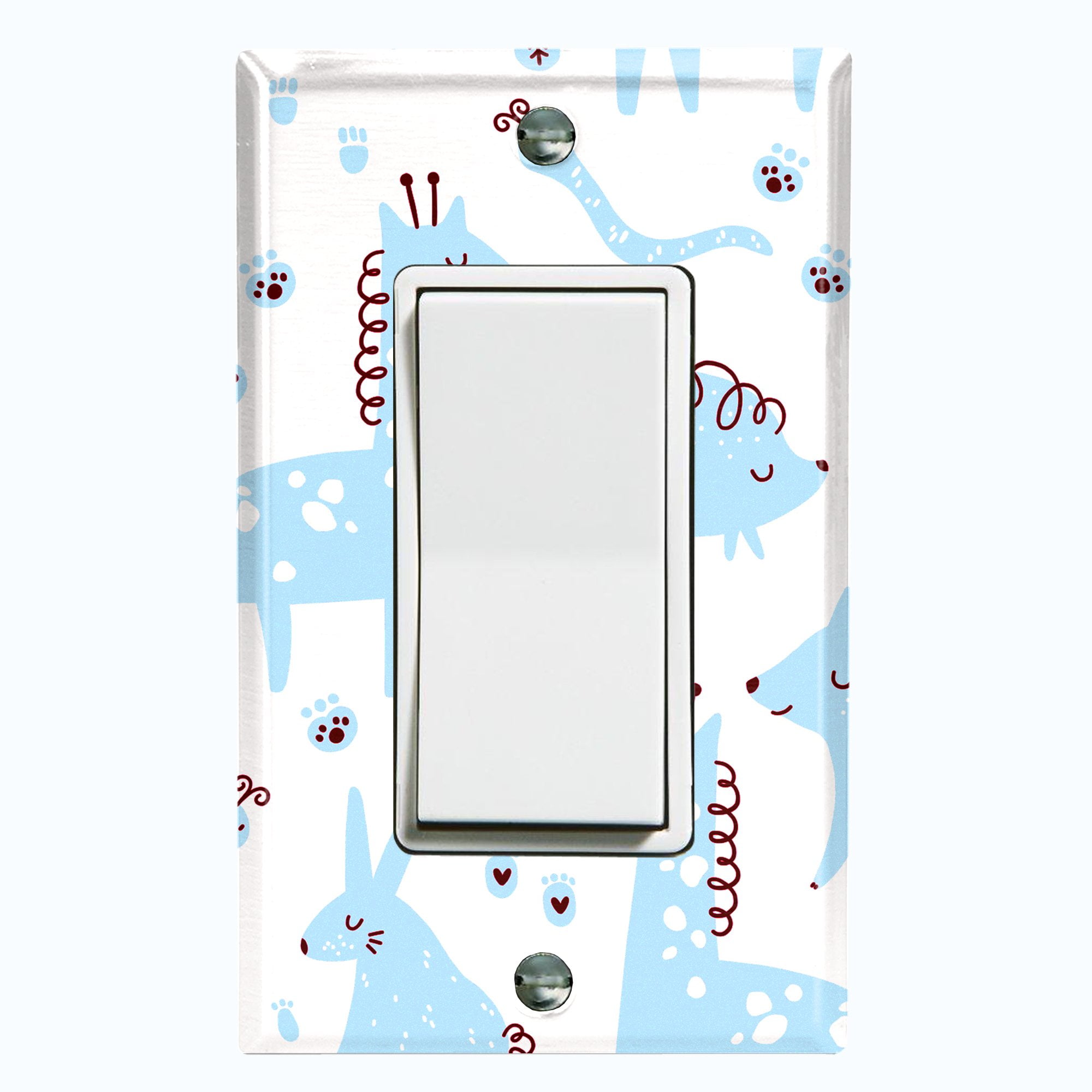 Metal Light Switch Plate Cover Cute Nature Wild Animals Blue ZOO002 ...