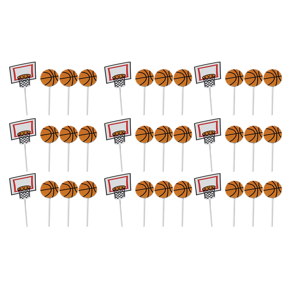 OUNONA 1 Set 36 Pcs Party Dessert Table Decorations Basketball Cake ...
