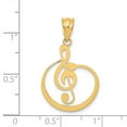 Finest Gold 14K Yellow Gold G Clef Musical Note Pendant - Walmart.com