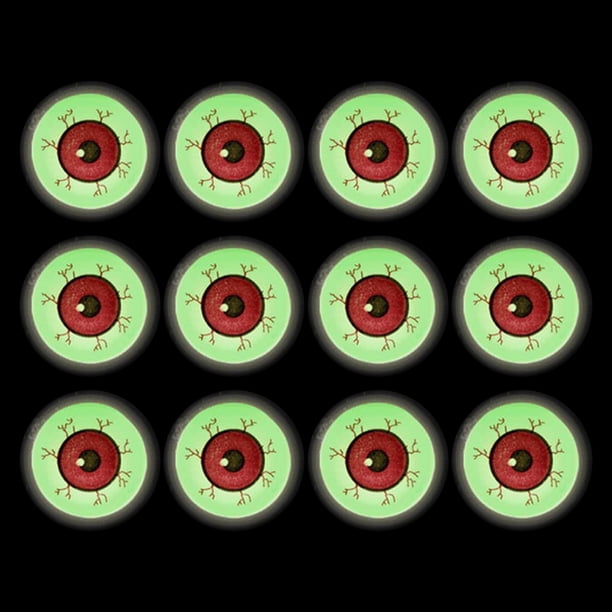 12 Pack Glow in The Dark Halloween Eyeballs, Ping Pong Plastic Eyeballs ...