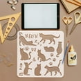 5Pcs 5 Styles Kitten Theme PET Hollow Out Drawing Painting Stencils for ...
