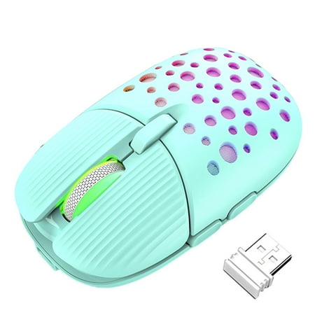 Mouse with RGB Light with USB Receiver Portable Computer Mice for Blue ...