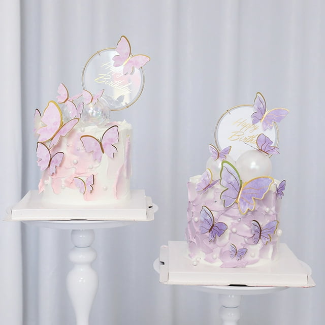 Yesbay 1 Set Cake Toppers Handmade Exquisite Paper Butterfly Cake ...