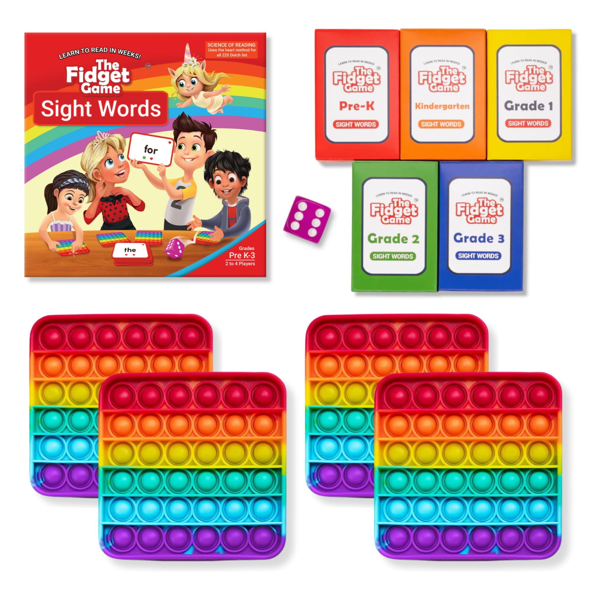 The Fidget Game Sight Words - Learn to Read in Weeks, Master 220 High ...